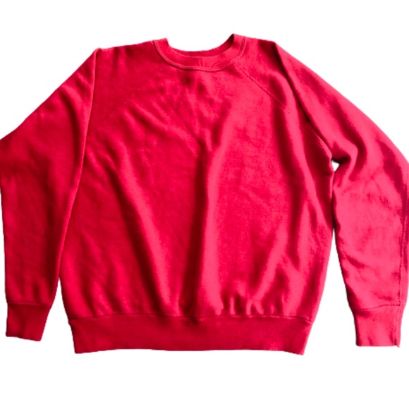 Vintage | Tops | Vintage Bright Red Crew Neck Sweatshirt Perfectly Worn ...